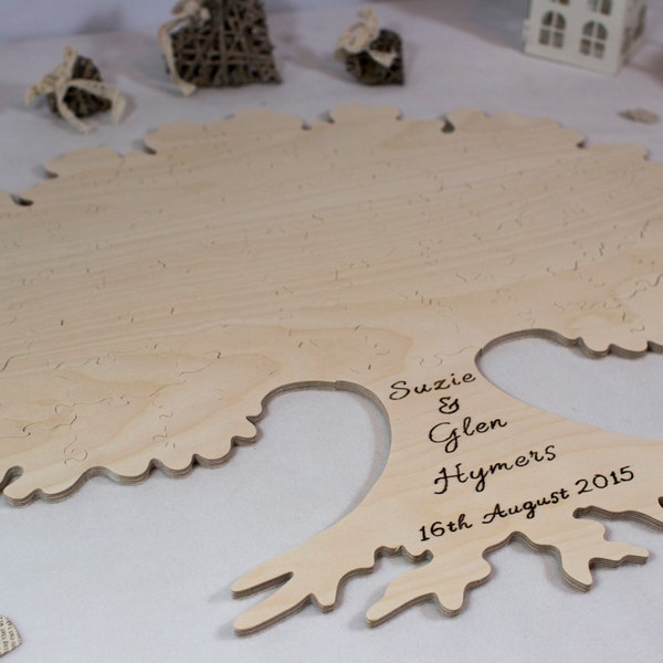 Tree With Roots Puzzle Wooden Alternative Guest Book for Weddings ...