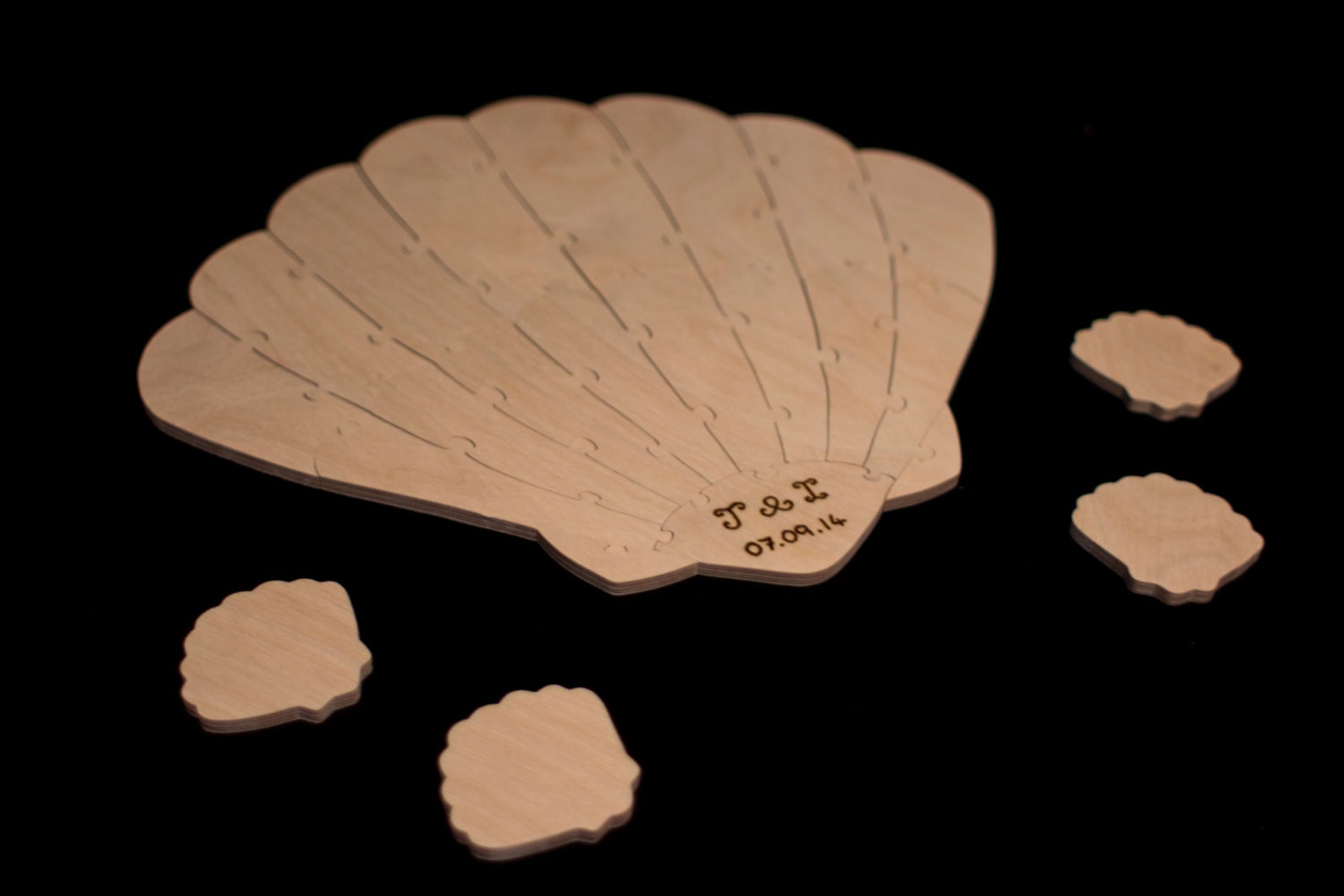 Sea Shell Puzzle Wooden Alternative Guest Book for Weddings - Etsy