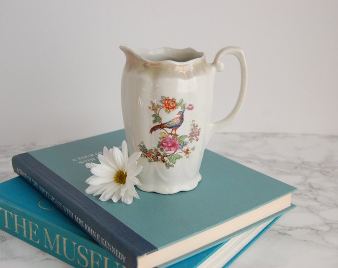 Antique Porcelain Pitcher With Peacock Chinoiserie Pitcher - Etsy