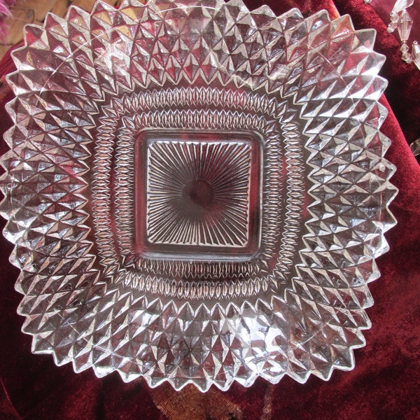 Pressed Glass Plate - Etsy