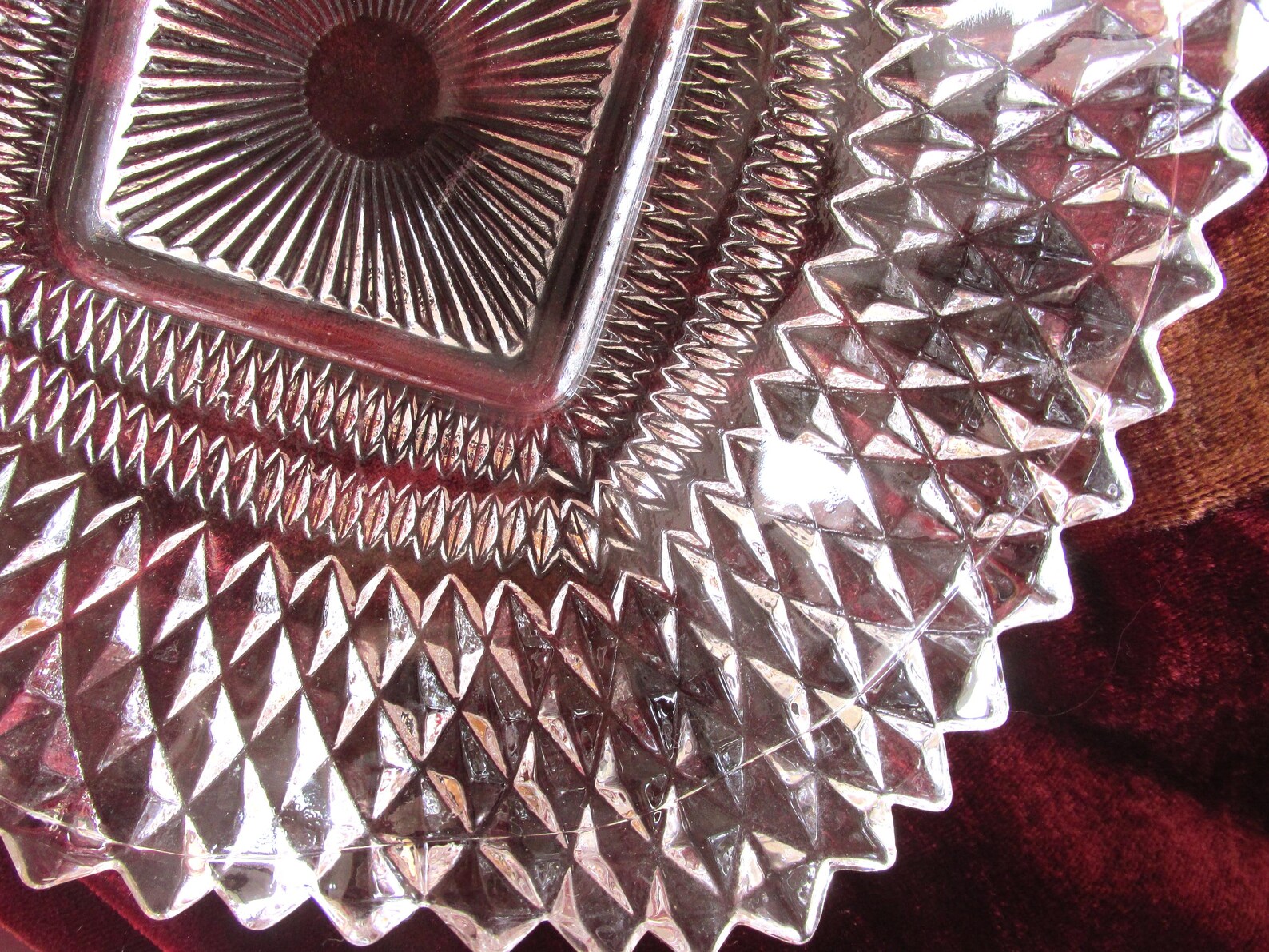 Glass Bowl - Pressed Glass in Diamond Pattern - Vintage - Etsy