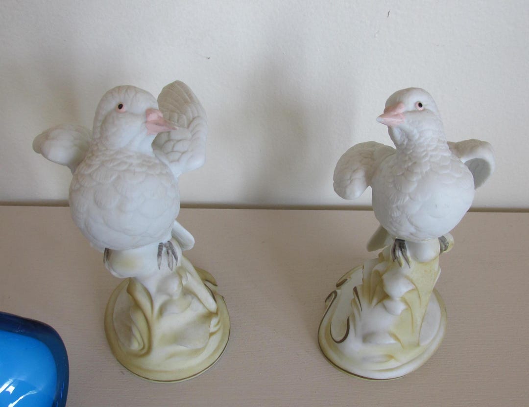 Bird Figurines Pair of Lefton China White Doves - Vintage - Etsy