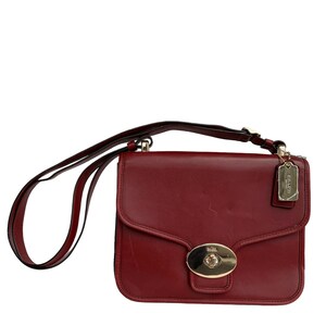 Coach Red Leather Convertible Strap Satchel Crossbody Purse Bag # G1480 ...