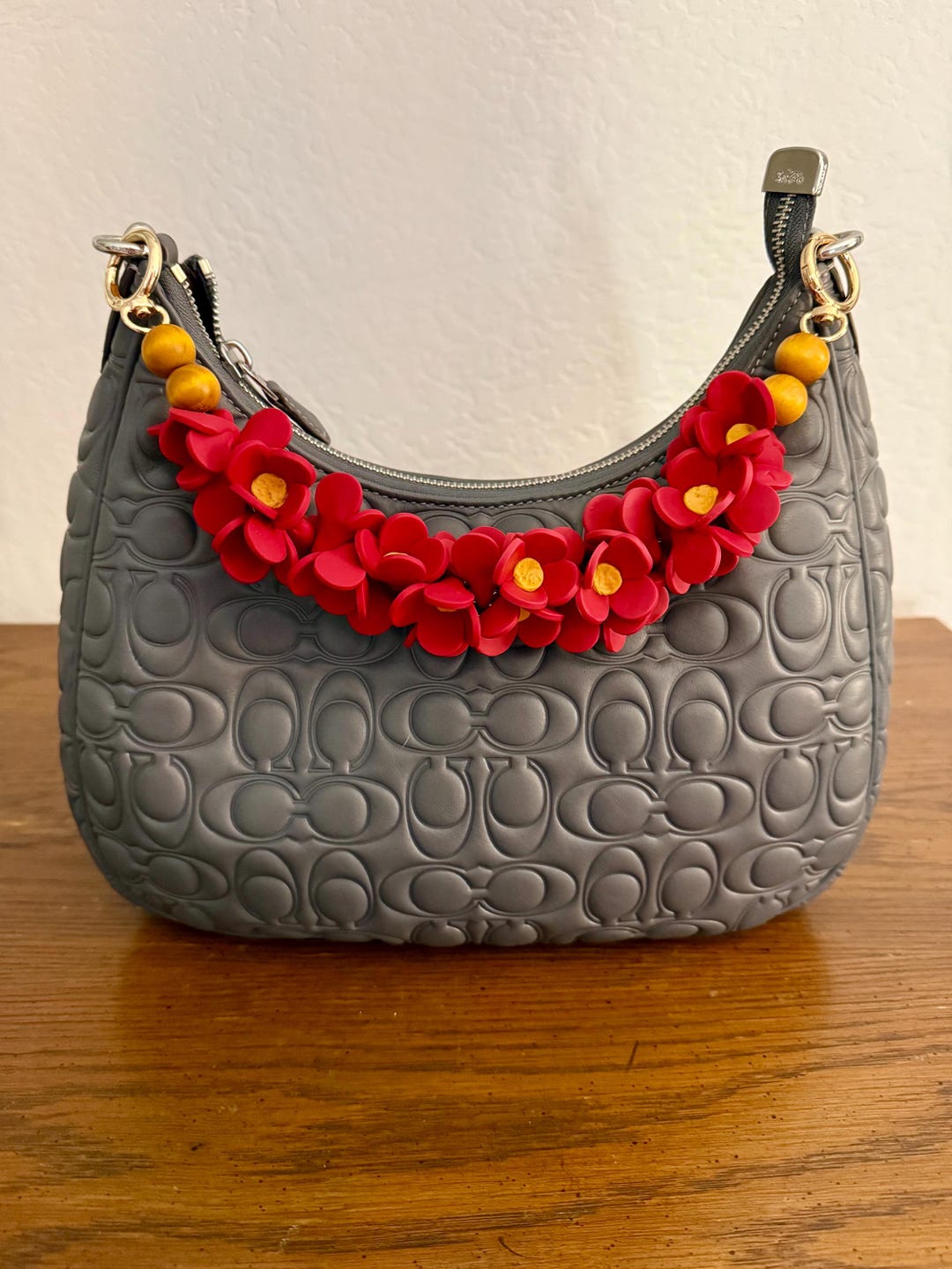 Red Heilala Flower Handmade Clay Flower Purse Lei: Tropical Bag Charm ...