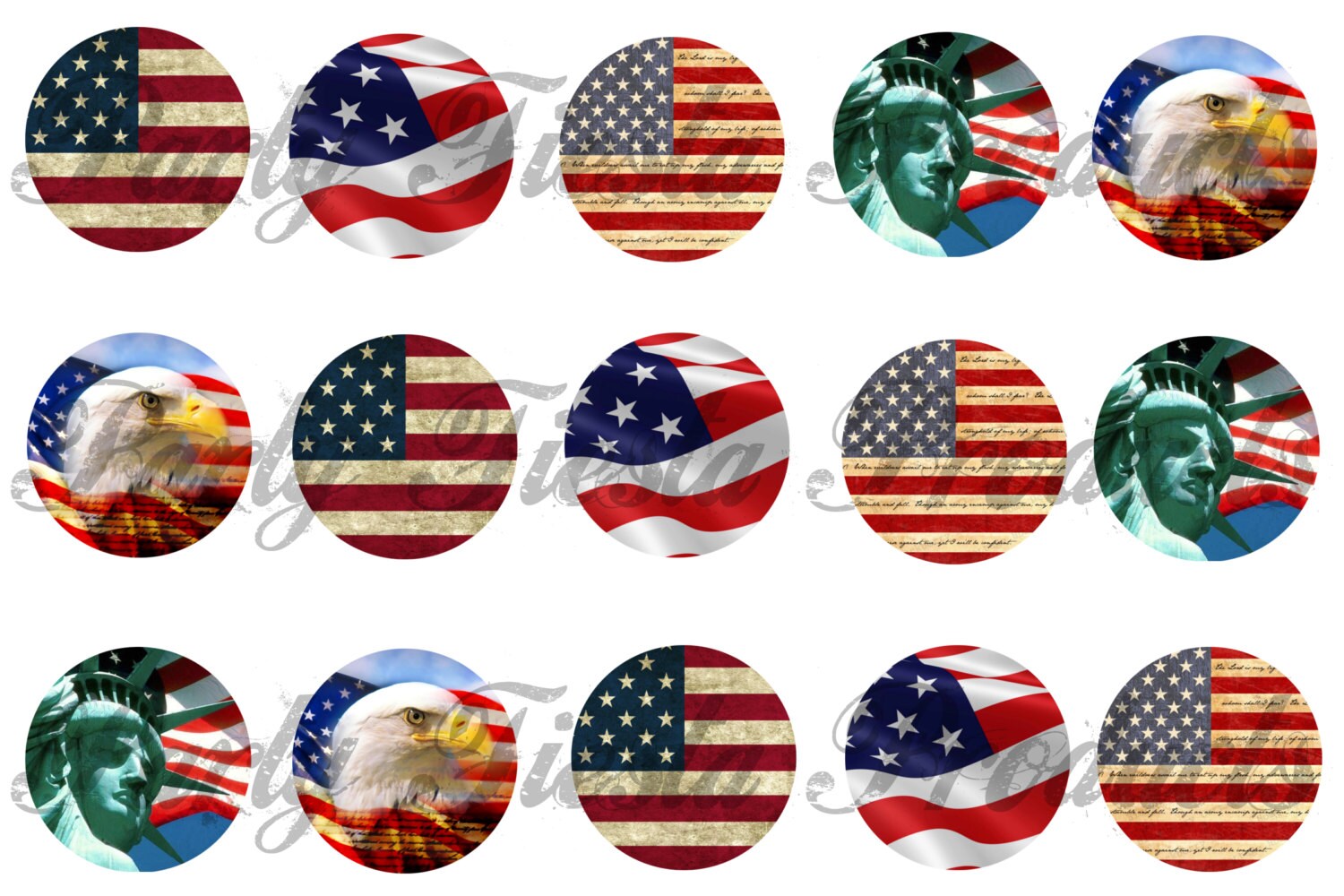 US American Flag Bottle Cap Images Usa Graphics Scrapbooking - Instant ...