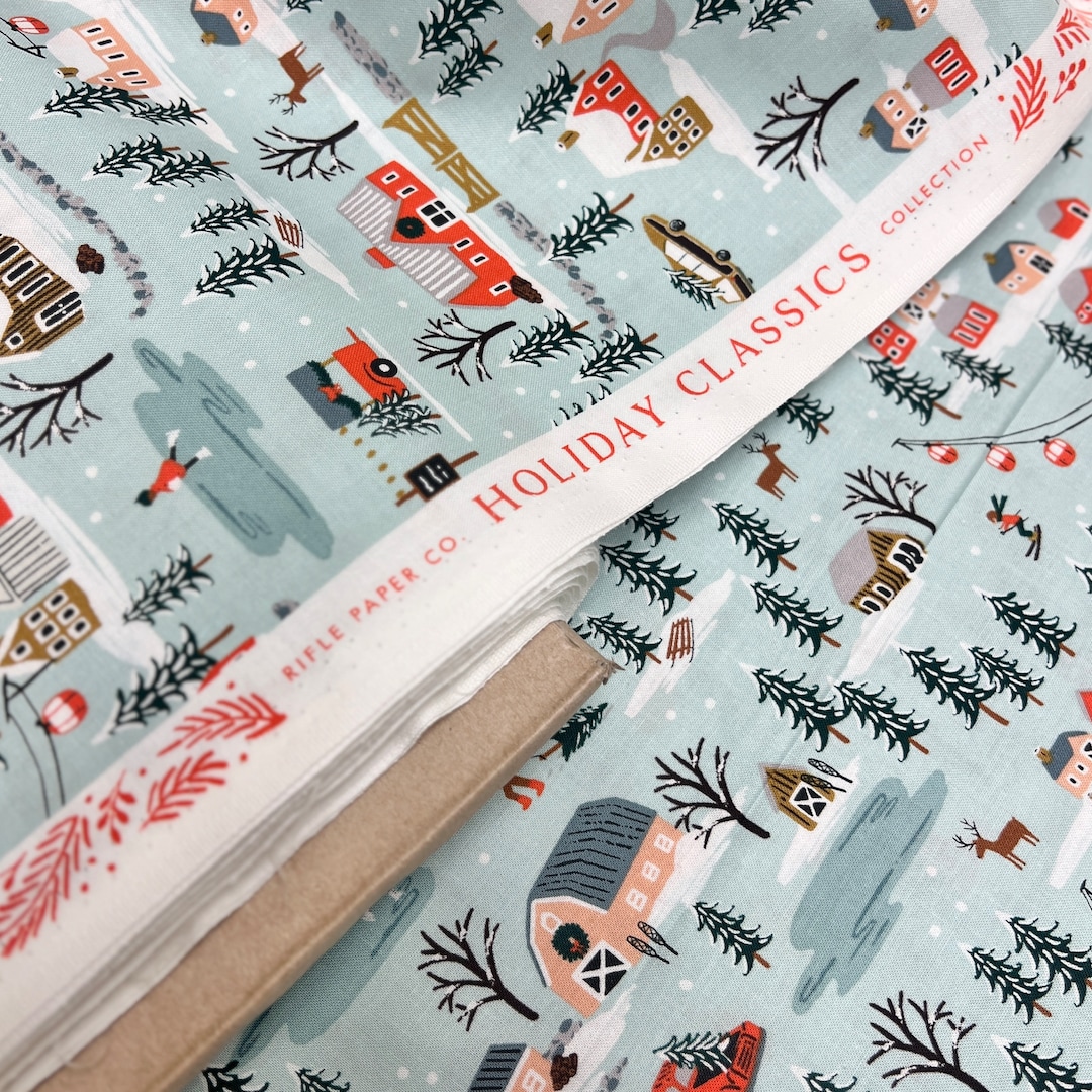 Rifle Paper Co. Holiday Classics Holiday Village Mint, Christmas Print ...