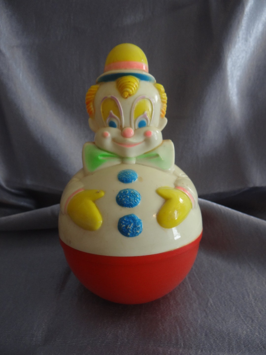 Vintage Roly Poly Jingle Clown Toy by Sanitoy 1977 - Etsy