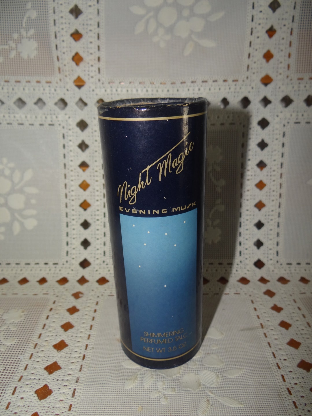 Vintage Avon Night Magic Evening Musk Perfumed Talc Container..almost ...