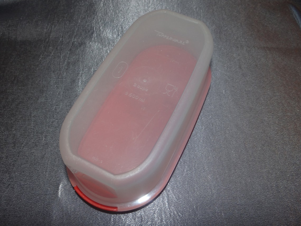 Vintage Tupperware Container With Red Oval Top - Etsy