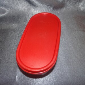 Vintage Tupperware Container With Red Oval Top - Etsy