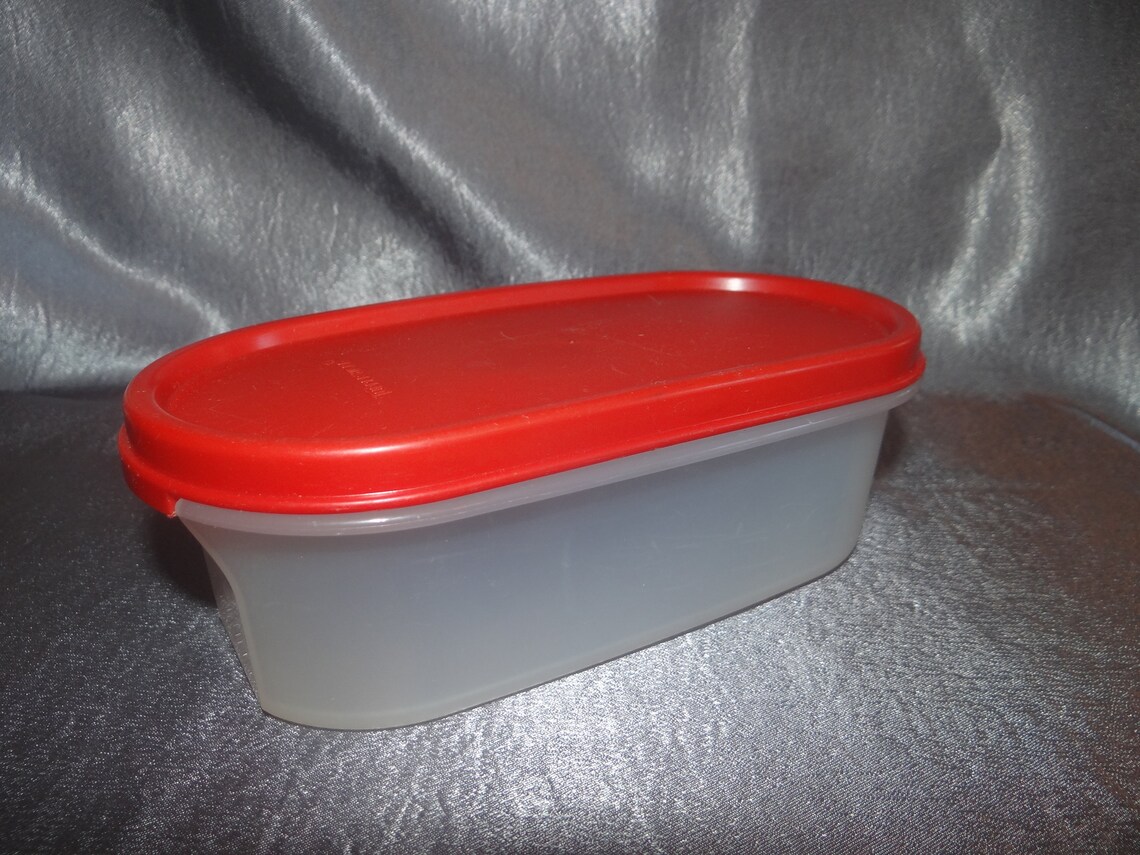 Vintage Tupperware Container With Red Oval Top - Etsy