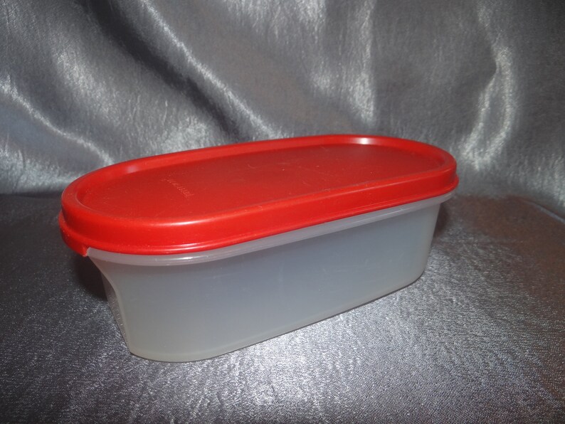 Vintage Tupperware Container With Red Oval Top - Etsy