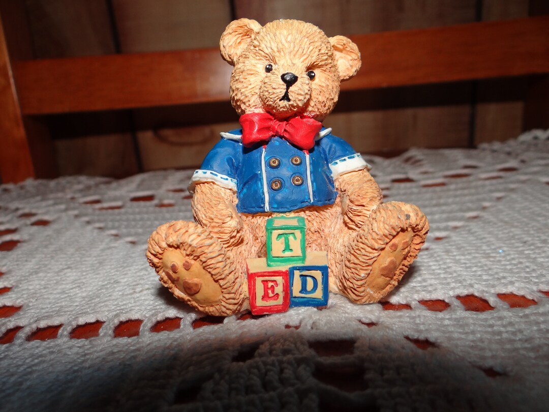 Two 1995 Vintage Bronson ted Teddy Bear Figurines With the Cutest ...
