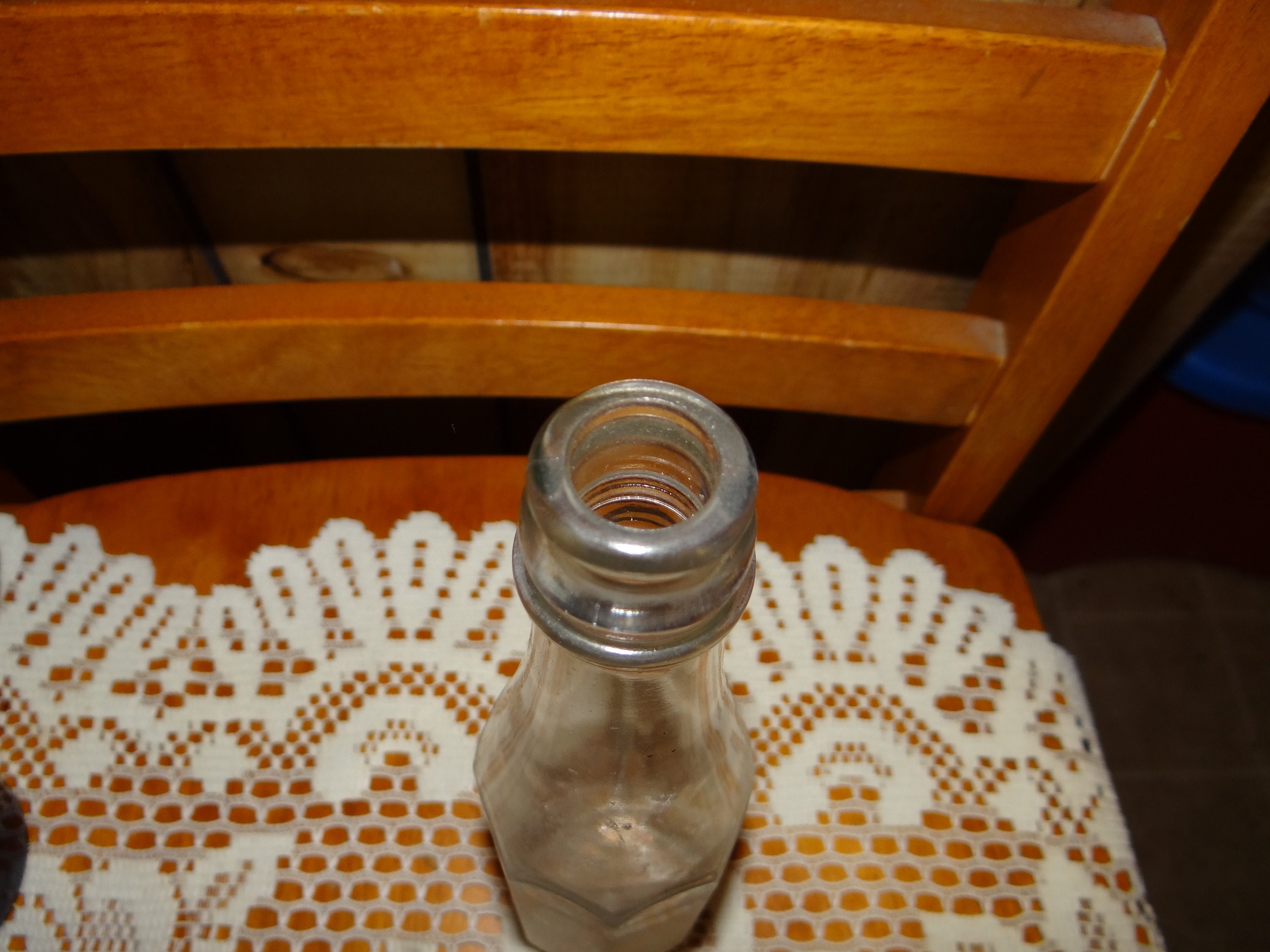 Vintage Clear Collector's Bottle With Unique Design - Etsy