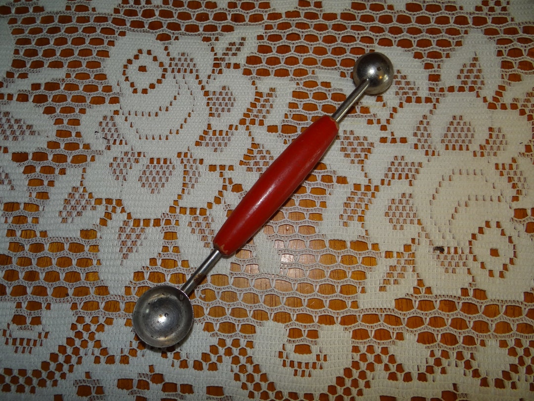 Vintage Red Handled Melon Baller... Two Sided - Etsy