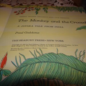 Vintage Children's Book Called the Monkey and the Crocodile by Paul ...