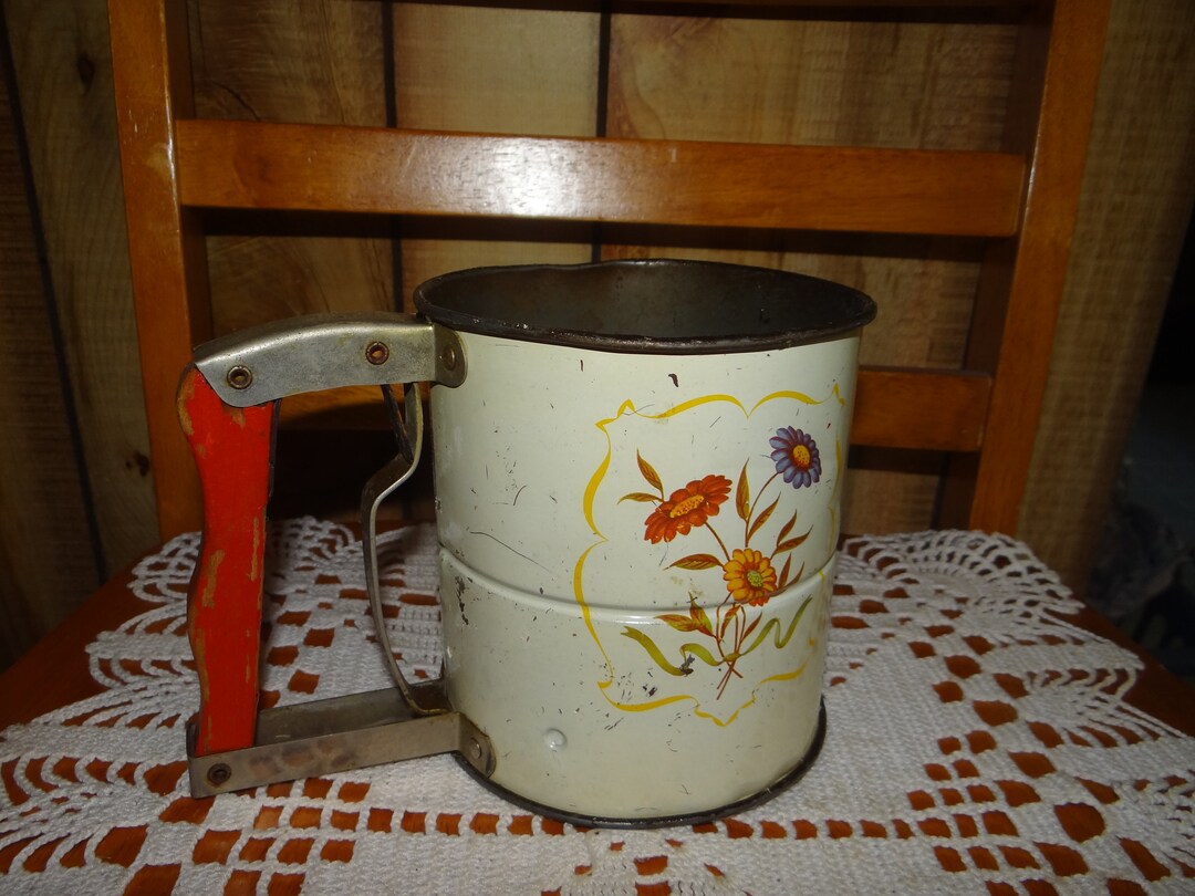 Awesome Vintage Floral Hand Sifter With Unique Handle - Etsy