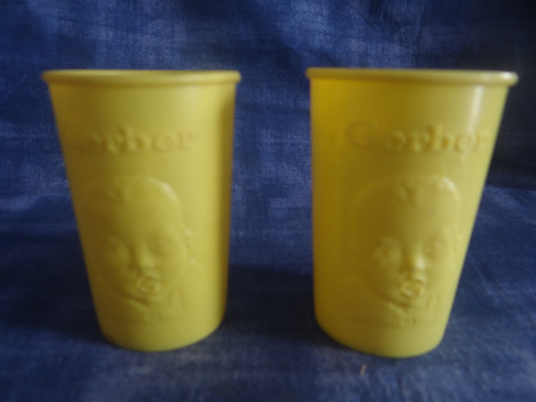 Rare Find: Only One Left Two Vintage Yellow Plastic Gerber Baby Cups ...