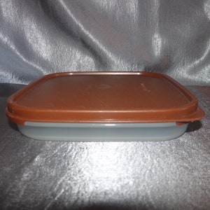 Vintage Narrow Tupperware Container With Brown Top - Etsy