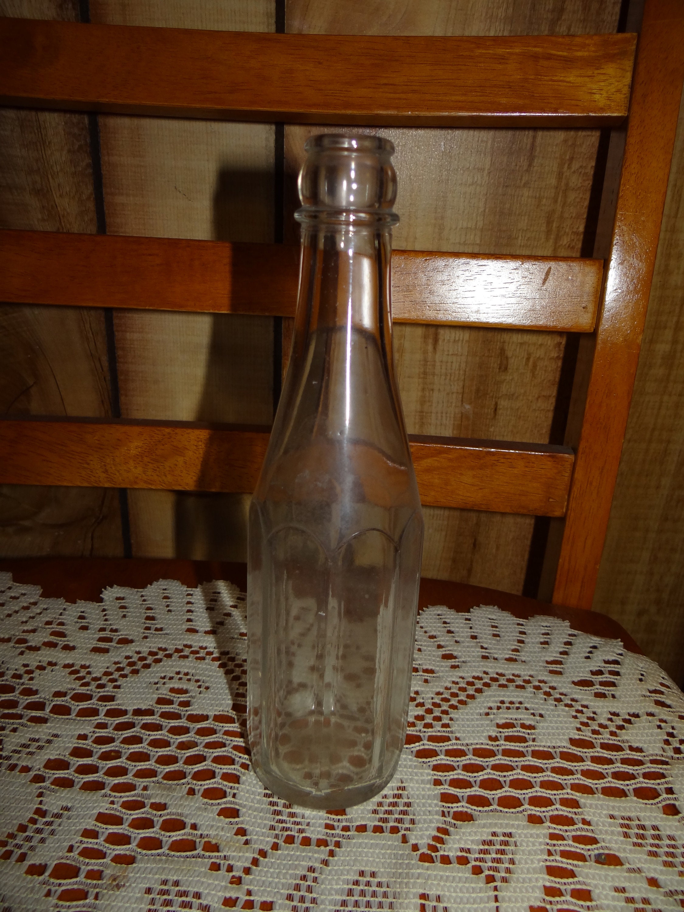 Vintage Clear Collector's Bottle With Unique Design - Etsy