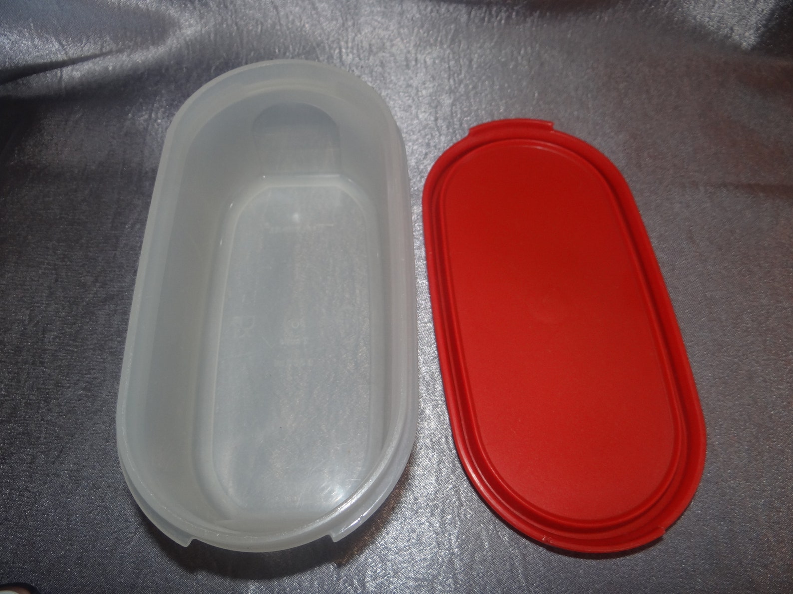 Vintage Tupperware Container With Red Oval Top - Etsy