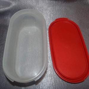 Vintage Tupperware Container With Red Oval Top - Etsy