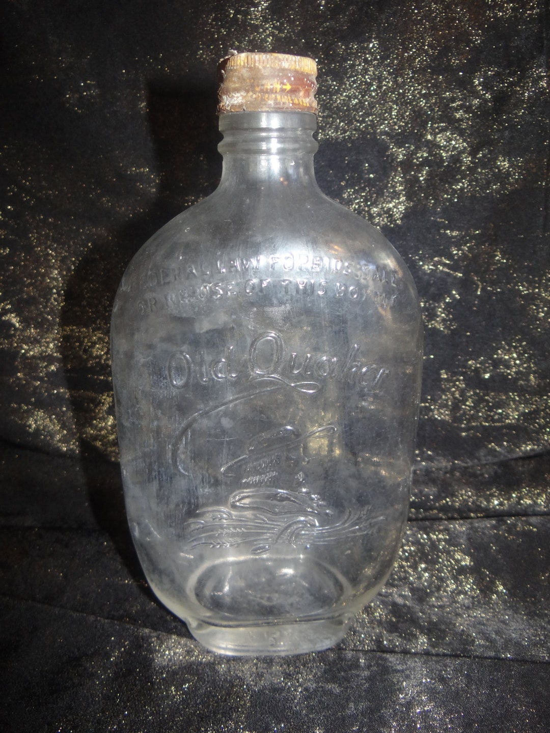 Vintage Old Quaker Rye Whiskey Bottle With Original Screw on Cap - Etsy