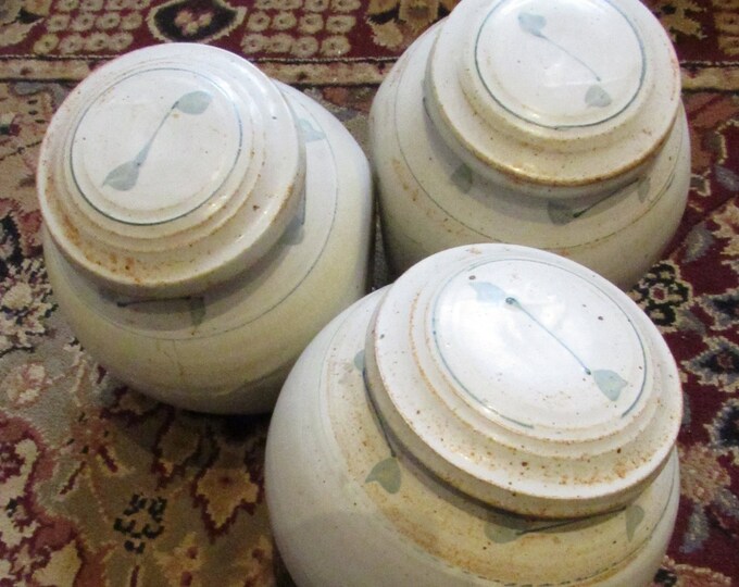Vintage Hand Thrown Art Pottery Kitchen Cannisters Set of 3 - Etsy