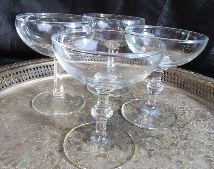 Vintage Coupe Glasses MIXED PATTERN Set of 4 Coupes Craft Cocktails MCM ...