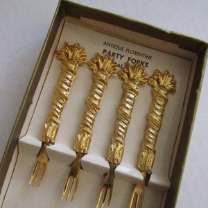 Florentine Party Forks Appetizer Forks Gift Set of 4 in Orignal Box - Etsy