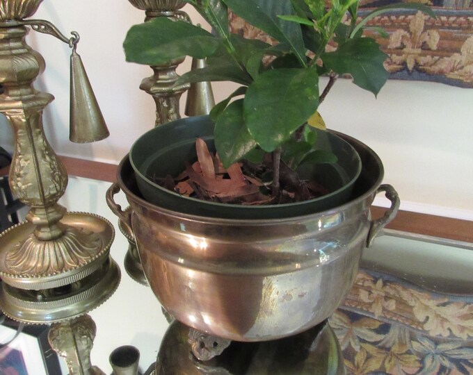 Vintage Solid Brass Footed Cache Pot Planter - Etsy