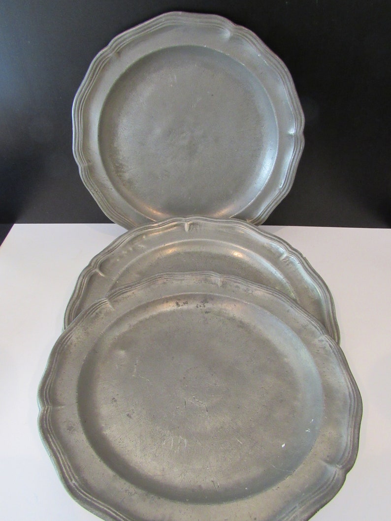 Antique PRIMITIVE 18th Century French Pewter Plate EACH 11 In - Etsy