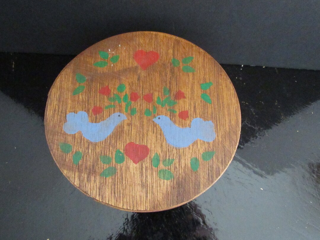 Vintage Wood Painted Cheese Box PA Dutch Folk Art Style Birds Hearts - Etsy