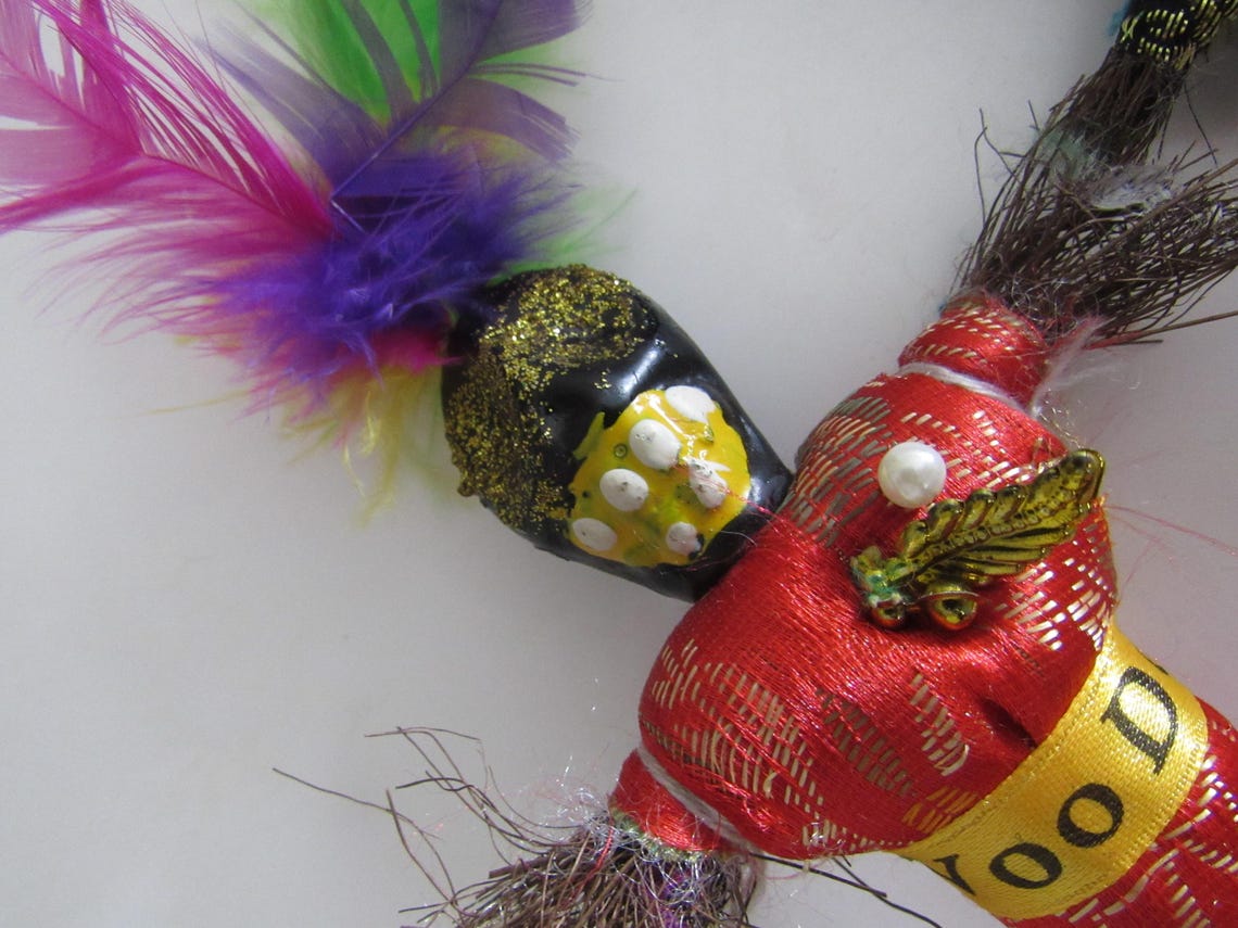 Vintage Hand Painted Voodoo Doll EACH NOLA Good Luck Bad Luck White ...