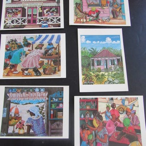 Vintage Caribbean Art Postcards St. Marten, Netherlands Antilles EACH ...