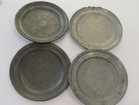 Antique PRIMITIVE 18th Century Pewter Plate EACH - Etsy