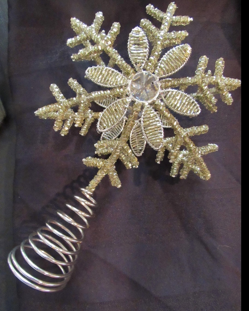 Vintage Beaded Christmas Tree Topper - Etsy