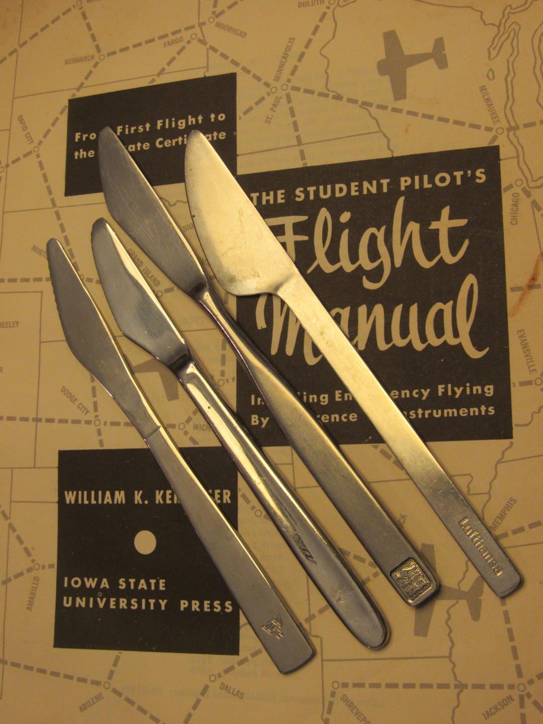 Vintage Airline Luncheon Small Knife Each KLM Lufthansa AA TAA Airline ...
