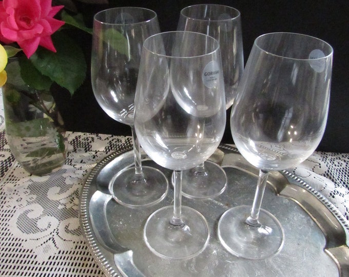 Gorham Crystal Wine Glasses Set of 4 Made in Czech Republic Hold 14 Oz ...