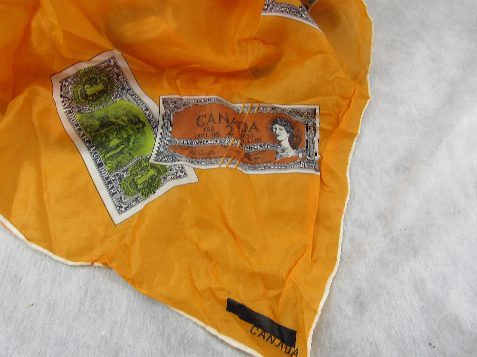 Vintage Canada Scarf Travel Souvenir Scarf Coins Currency - Etsy