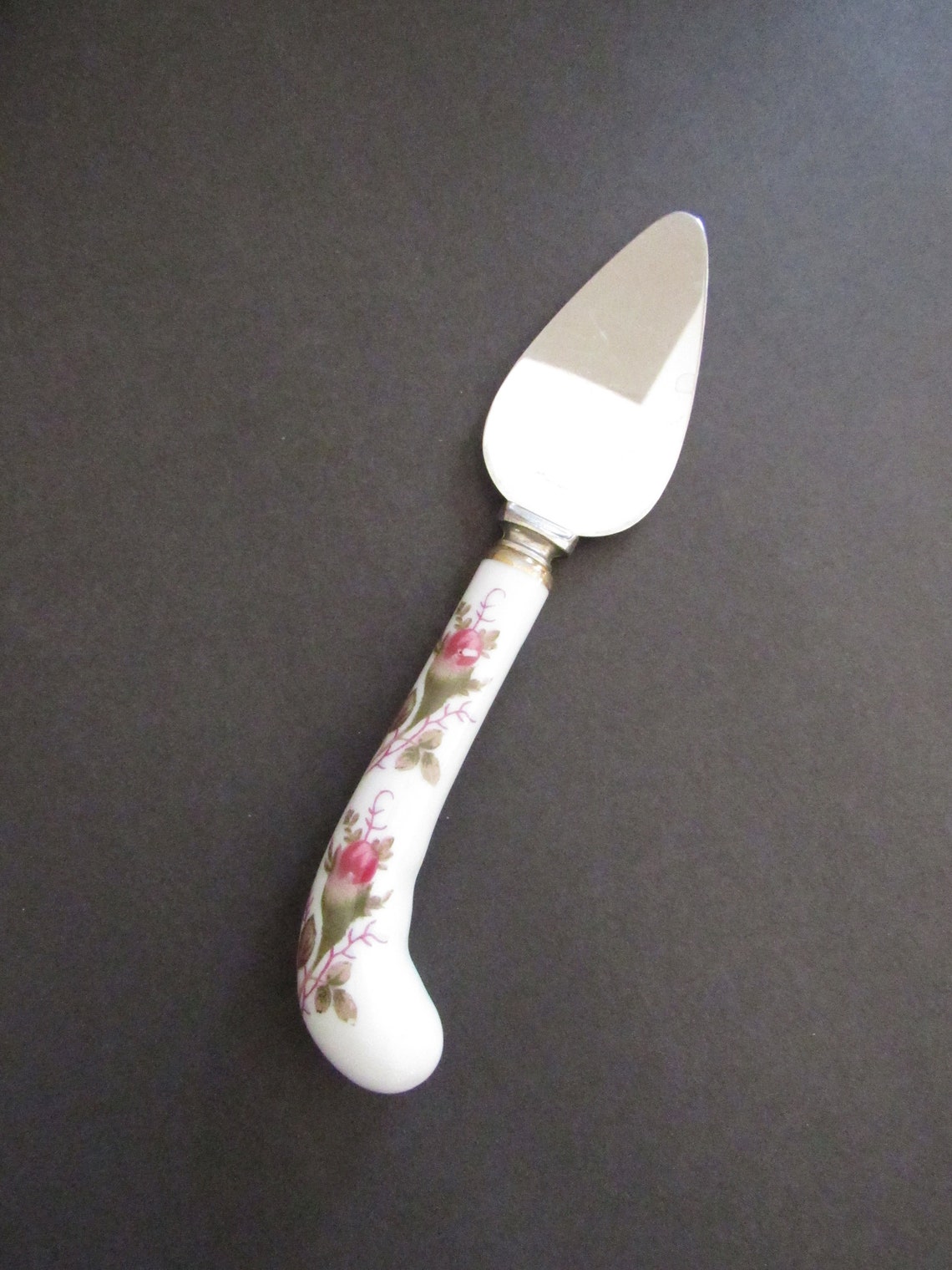 Vintage Porcelain Handle Steak Knife Serrated Blade Sheffield England ...