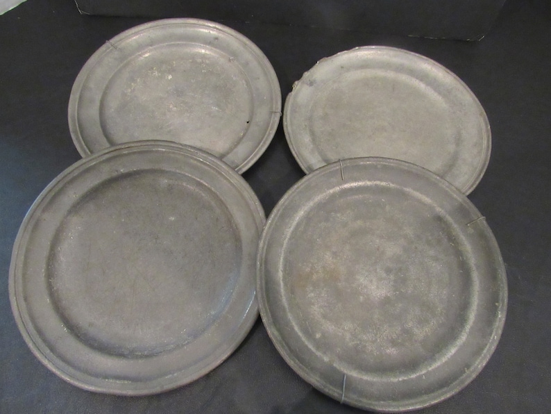 Antique PRIMITIVE 18th Century Pewter Plate EACH - Etsy