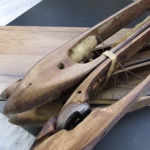 Antique Wooden Weaving Shuttles Metal Tip Textile Loom Industrial ...