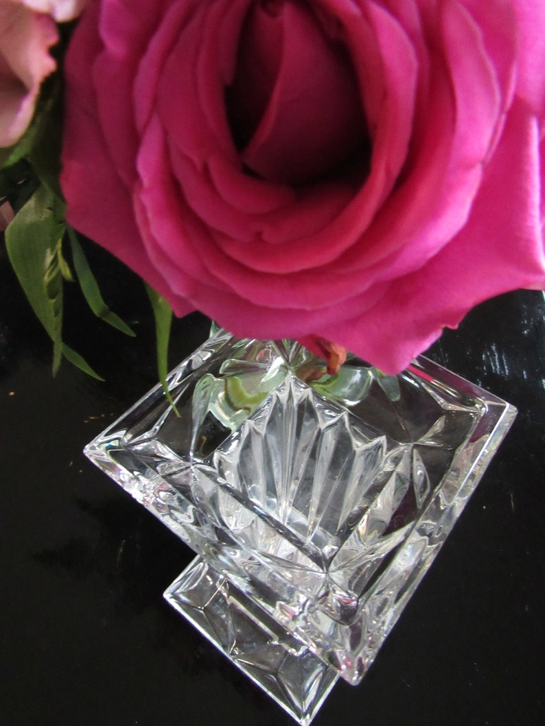 Vintage Lead Crystal Vase Column Style Flower Vase Minimalist - Etsy