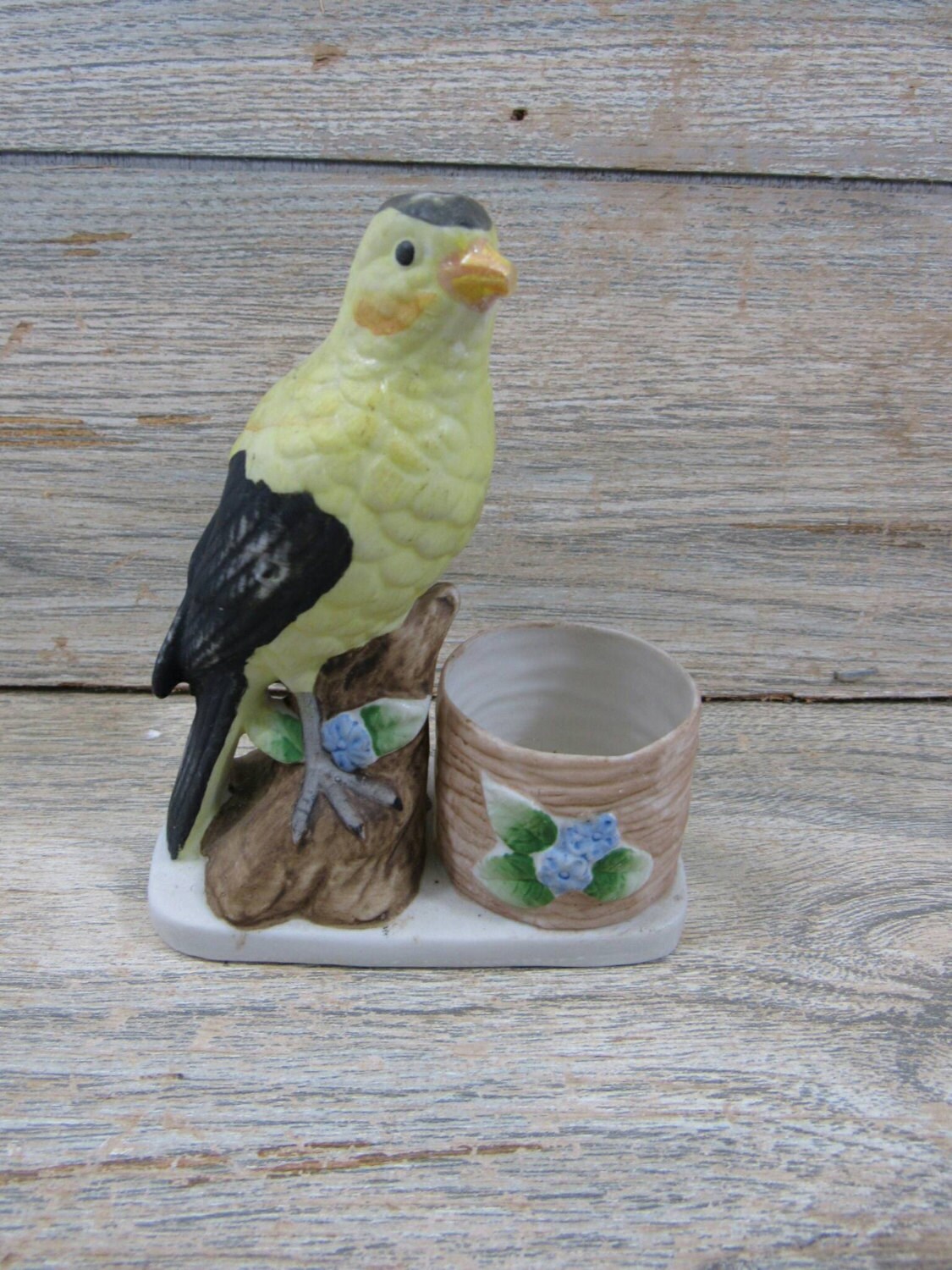 Vintage Bird Figurine Porcelain Yellow Bird Statuary Taiwan | Etsy