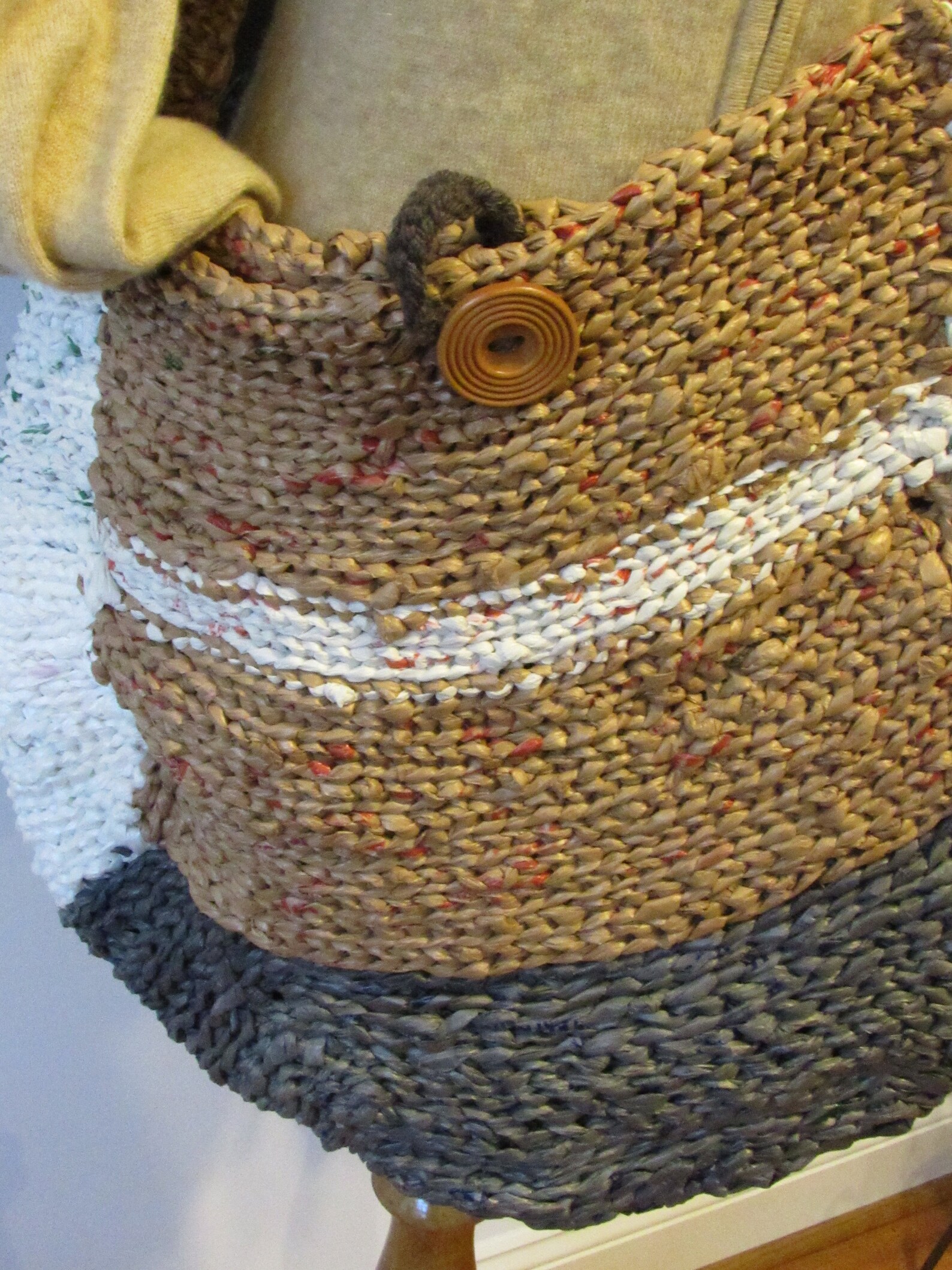 Handcrafted Tote Made of Recycled Plastic Bags Reusable Grocery ...