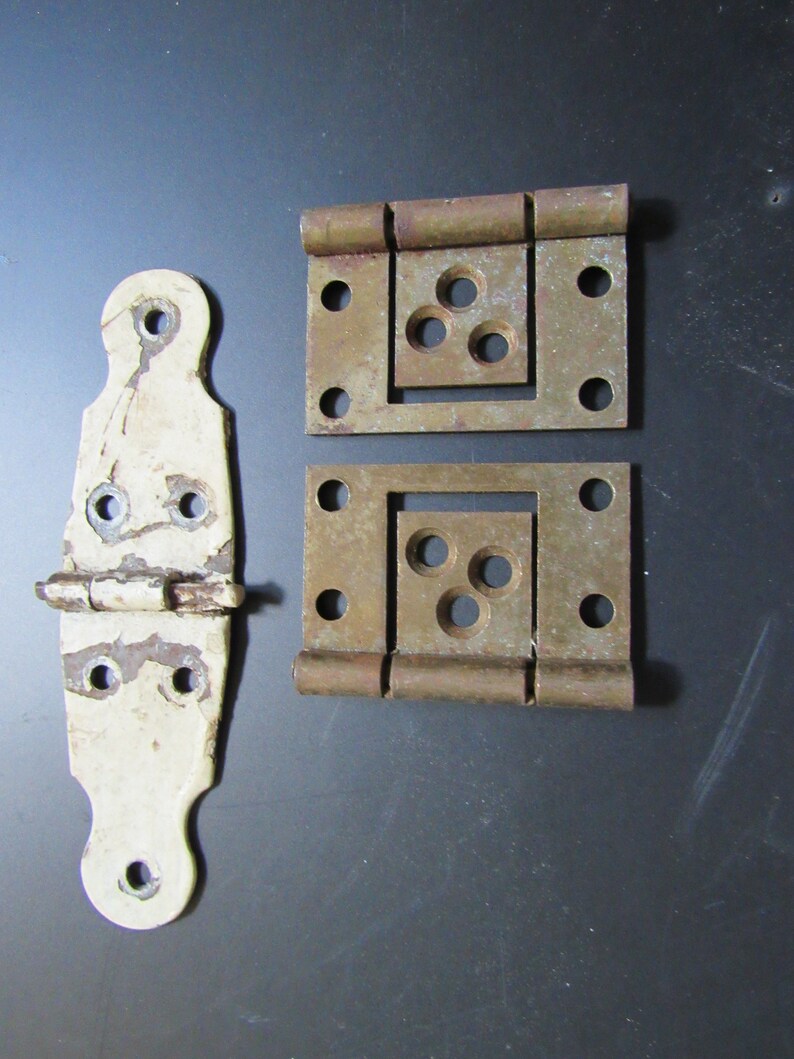 Antique Chipped Paint Hinge/brass Hinge EACH Hardware Crafting - Etsy