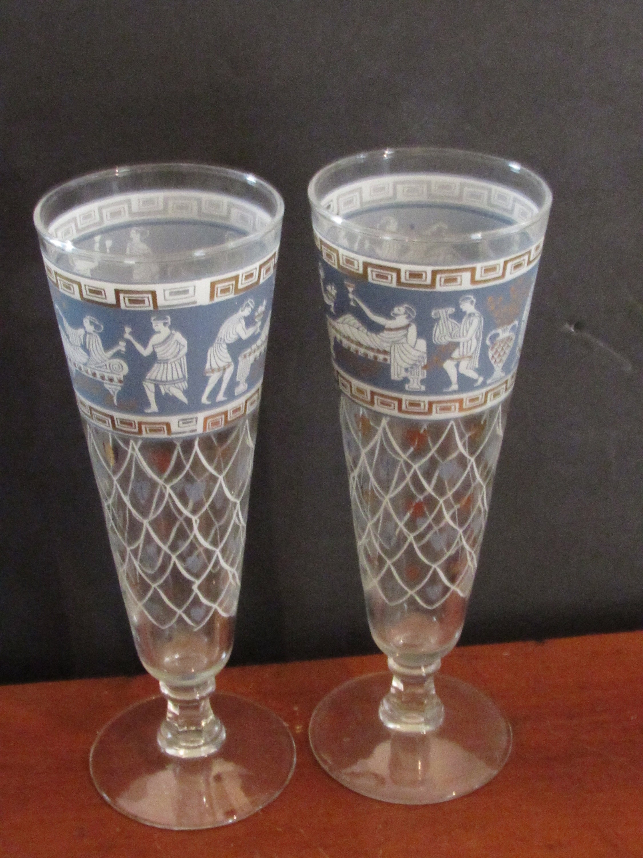 Vintage FOOTED PILSNER Glass Craft BEER Glassware Set of 2 4 - Etsy