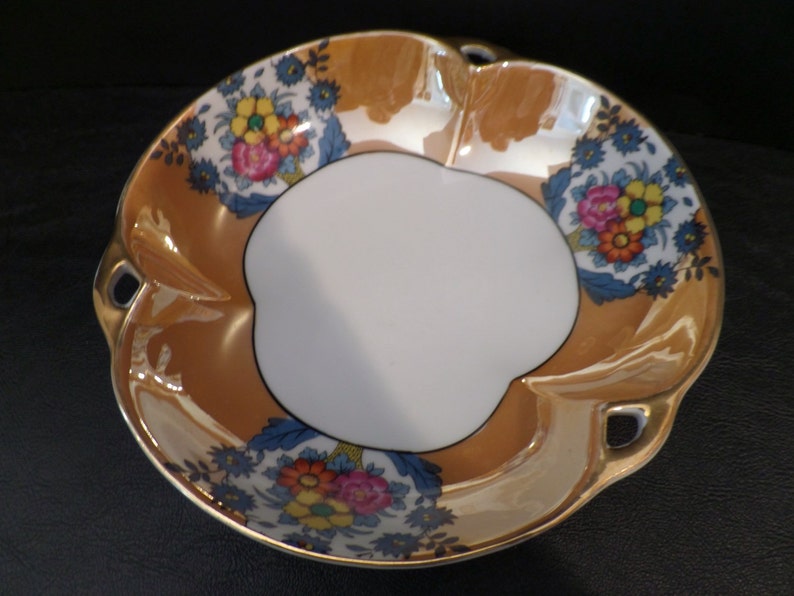 Antique Noritake Lusterware Serving Bowl Scallop Edge Art Nouveau Japan ...