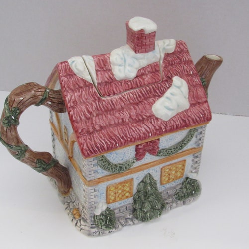 Vintage Musical English Cottage HOUSE TEAPOT Music Box - Etsy
